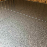 Small two car garage Wombat flake epoxy – The Epoxy Floor Company