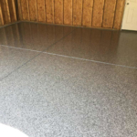 Small two car garage Wombat flake epoxy – The Epoxy Floor Company