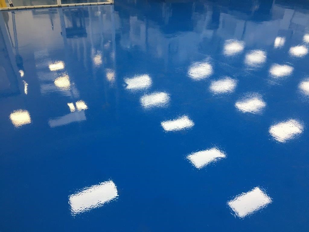 Blue Industrial Solid Epoxy Floor – The Epoxy Floor Company